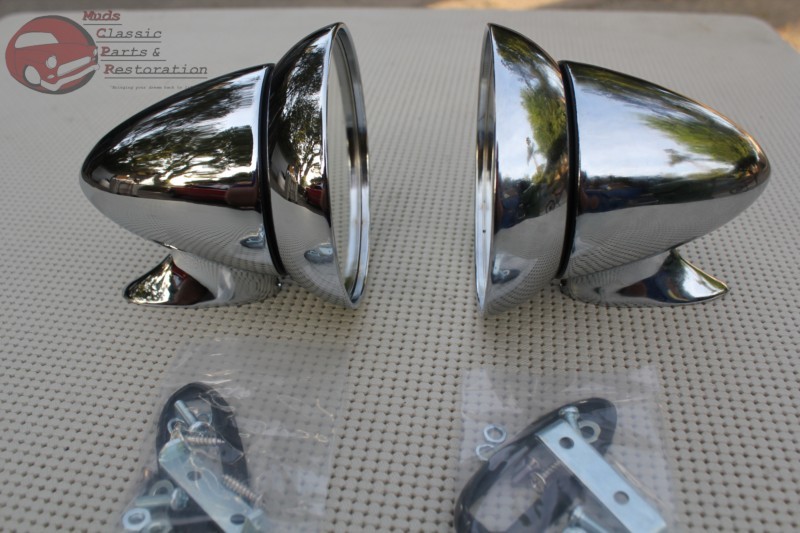 GT Talbot Shelby British Style Fender Door Mounted Race Racing Mirrors ...