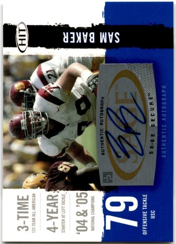 2008 SAGE Hit Sam Baker Autograph USC Atlanta Falcons | eBay