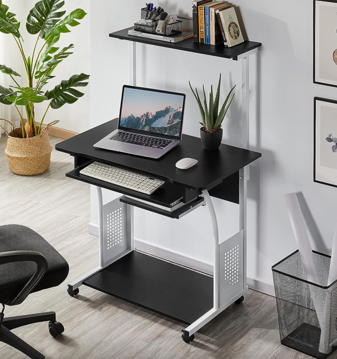 Compact Computer Workstation HOMCOM Computer Desk Drawer PC Writing