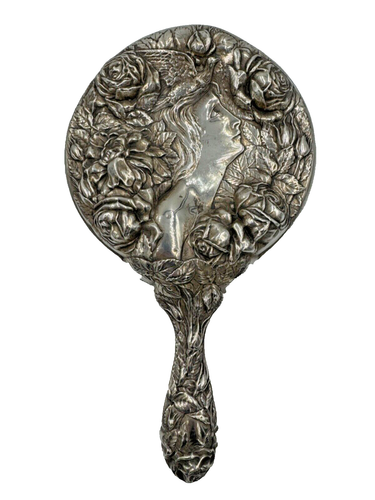 Antique Foster & Bailey Sterling Silver Repousse Hand Mirror | eBay