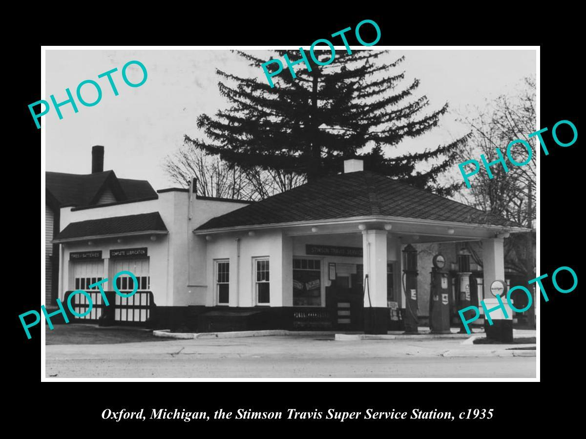 OLD 6 X 4 HISTORIC PHOTO OF OXFORD MICHIGAN SUPER SERVICE GAS STATION ...