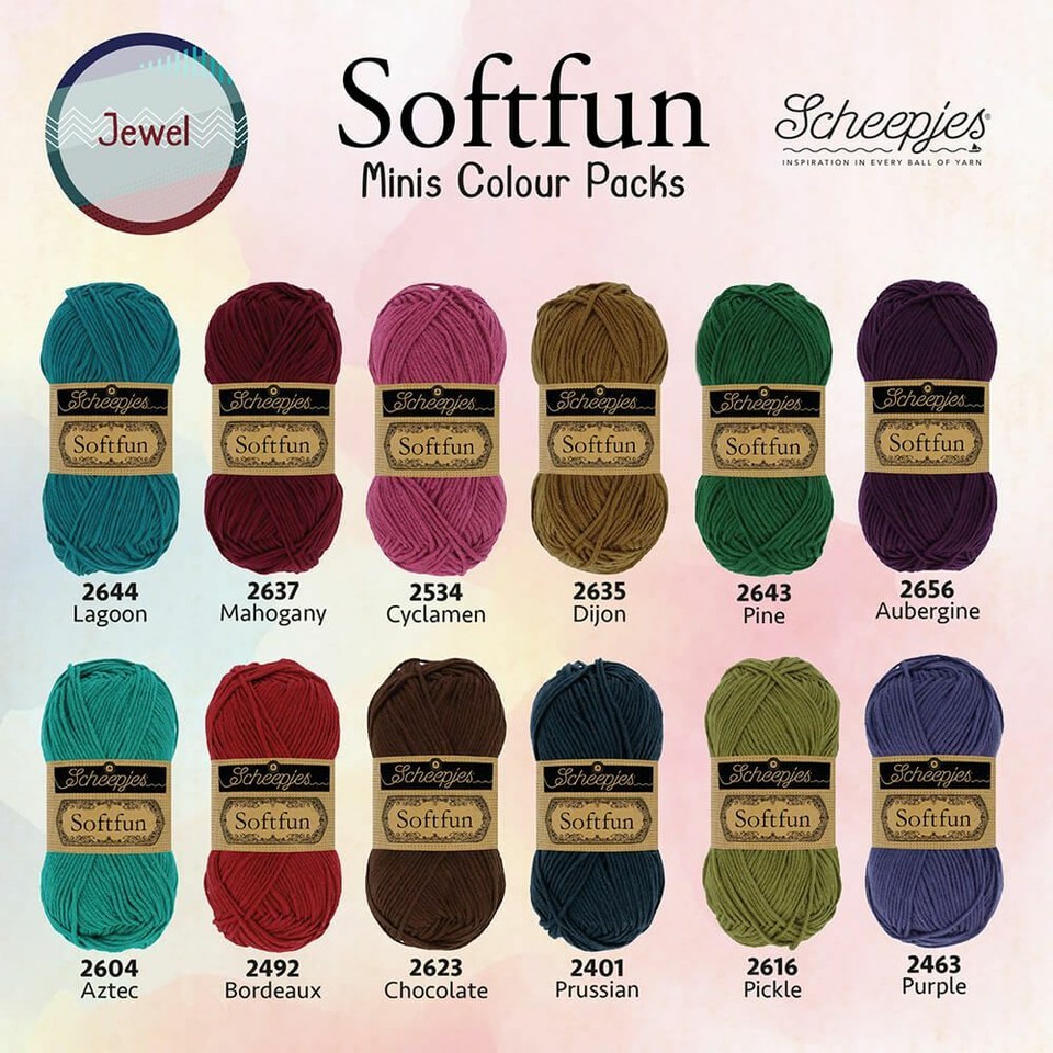Scheepjes Yarns ::Softfun Minis 12 x 20 g skeins Color Pack:: 65706 ...