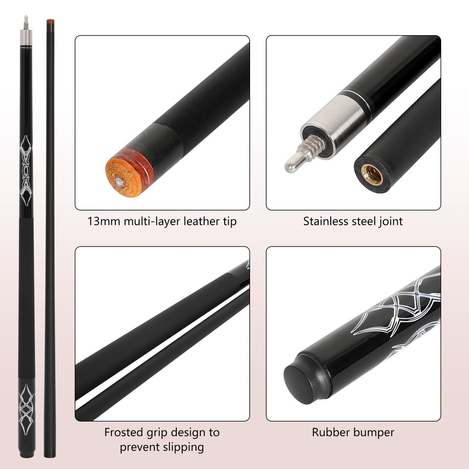 Dysdensa Fiberglass Graphite Billiard Pool Cue Sticks 58 inch Set of 2 ...