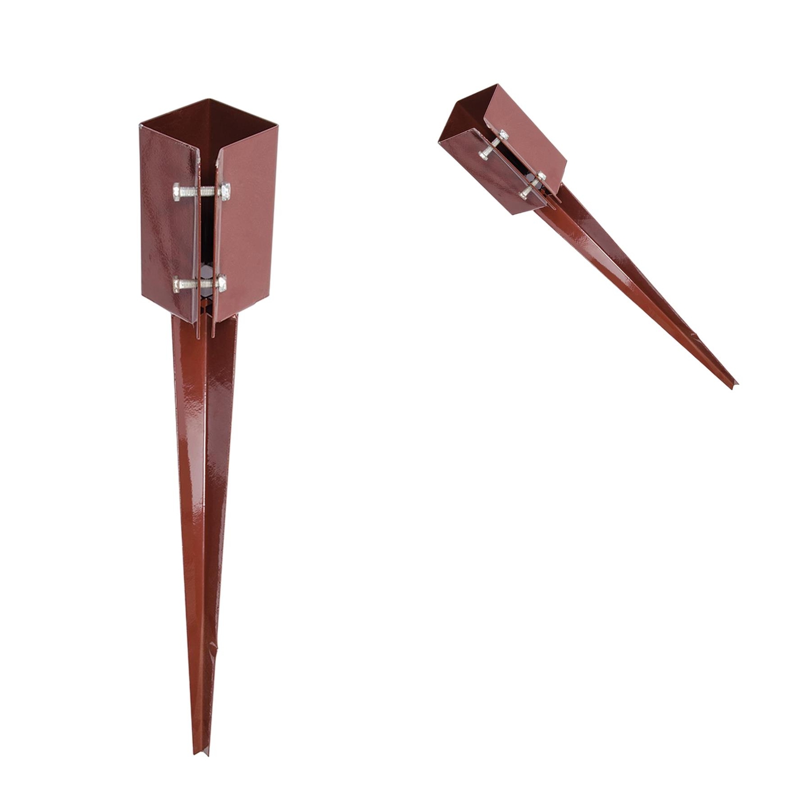 4x Fence Post Support Spikes Drive Down Holders 750mm 3" 75mm Garden ...