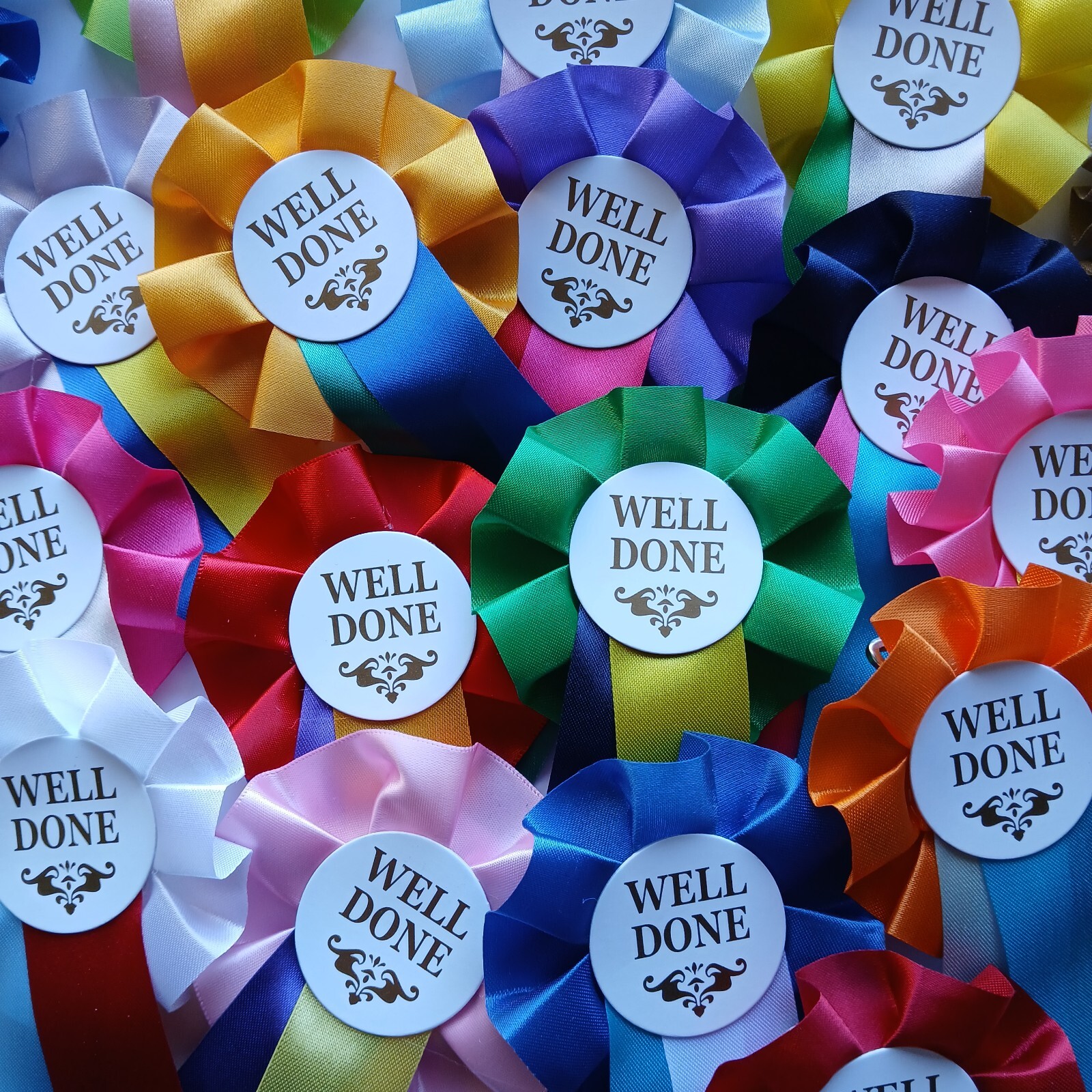 10 Rosettes Assorted Mini Well Done rosettes, Schools, parties ...