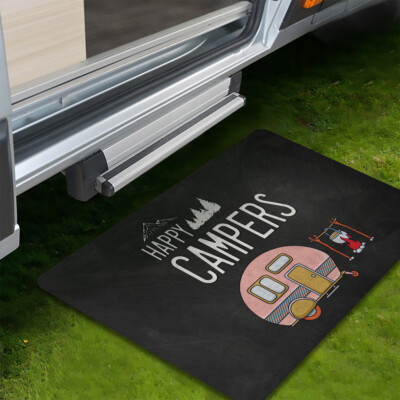 Happy Campers Doormat, Camping Mat, Camper Family Name Rug, Camping ...