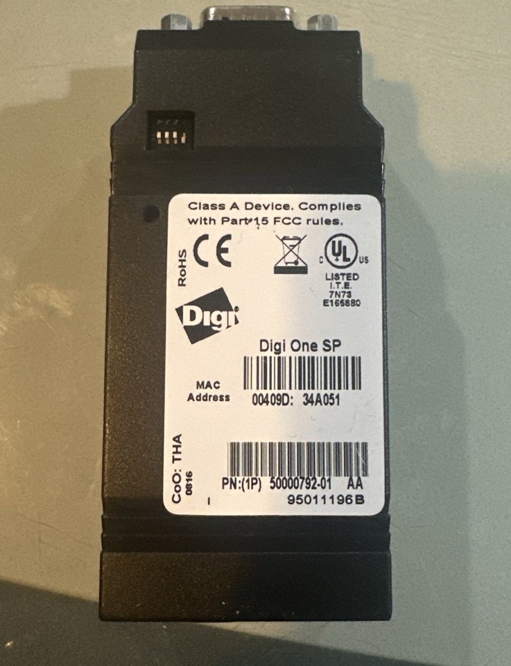 Digi One SP 1-Port Serial-to-Ethernet Server (50000792-01) | eBay