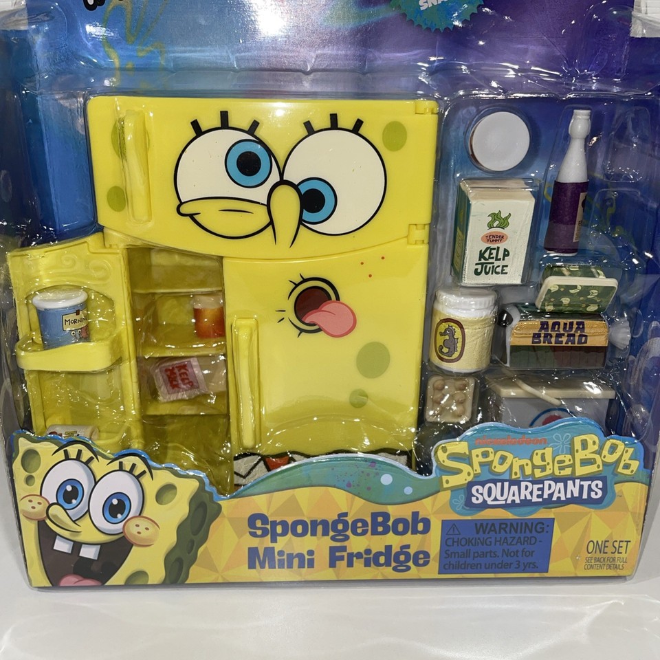 SpongeBob Squarepants Toy Mini Yellow Fridge & SpongeBob Foods ...