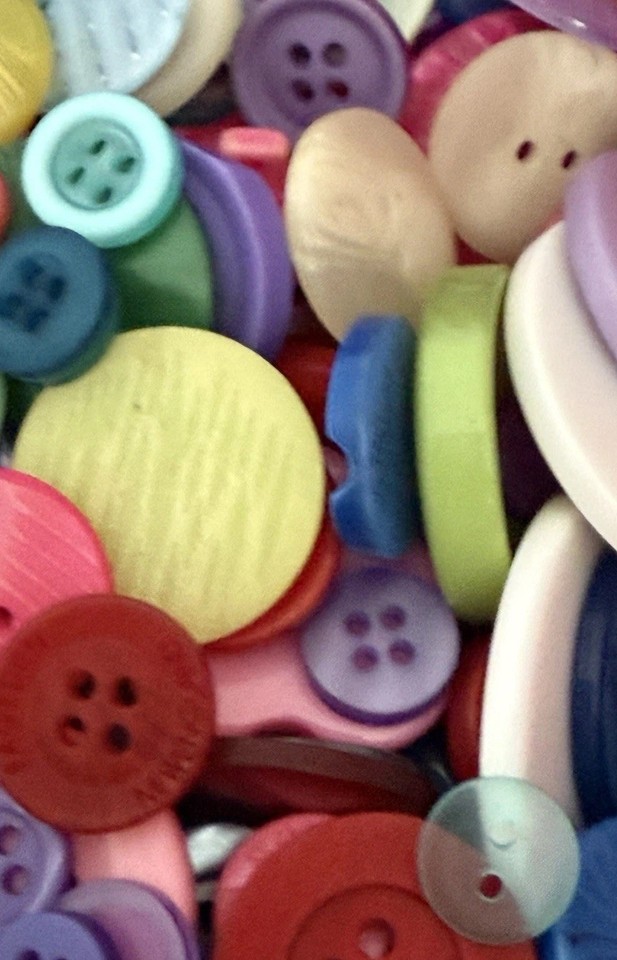 Multi Coloured Buttons - Job Lot. 500g Selection Multiple Craft Use ...