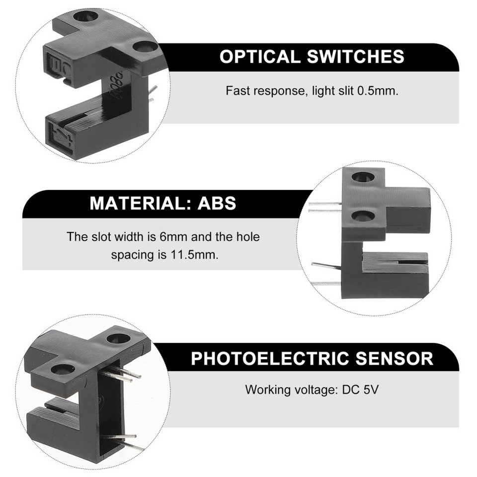10 Pcs Optical Sensor Photoelectric Switch Can Converter Kit Photocell ...