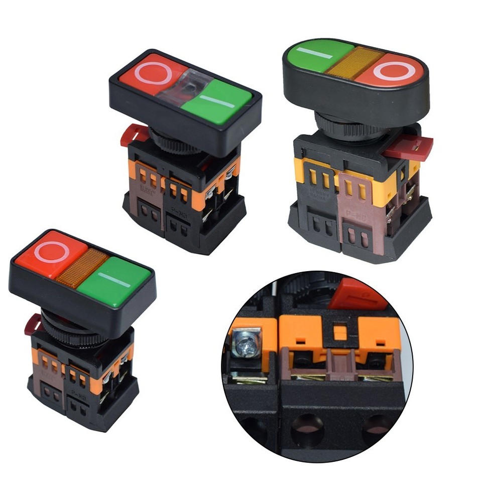 Pushbutton Switch with Red Green Dual Buttons and Indicator IP40 Rated ...