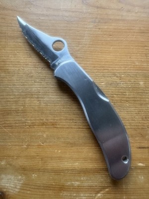Spyderco Worker C01 All Steel- Early Pre Steel Stamp Large Seki Japan ...