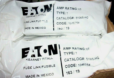 EATON 51065-HQ Fit-All Fuse Link / Fusible 65 Amp Type T -5PCS | eBay