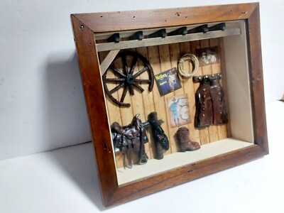 Cowboy Wagon Wheel Wild West Shadow Box | eBay