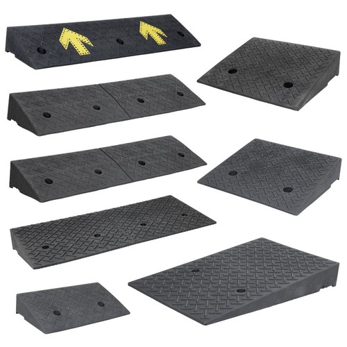 2PCS Heavy Duty Kerb Ramp Curb Ramps Driveway Threshold Ramps Rubber ...