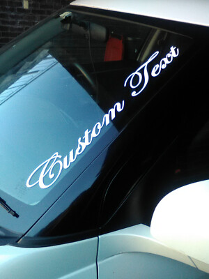 Custom Text Windscreen Vinyl Decal 500mm x 60mm | eBay