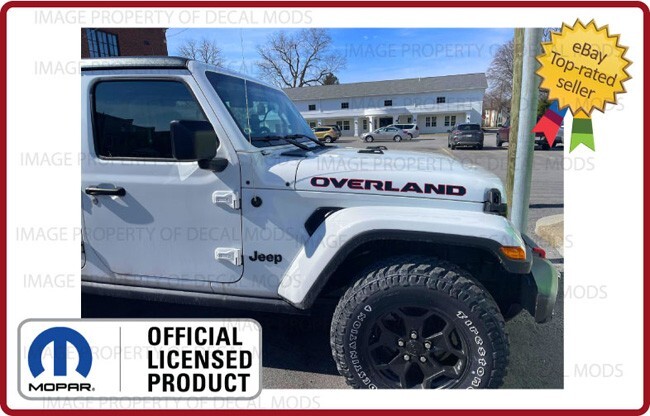 (2x) Jeep OVERLAND Hood Vinyl Decals Graphics Stickers JT 2019 - 2025 ...