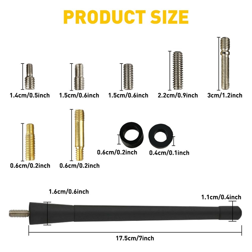 7" Short Antenna Black Mast Radio AM/FM for FORD F-150 F150 1980-2008 ...