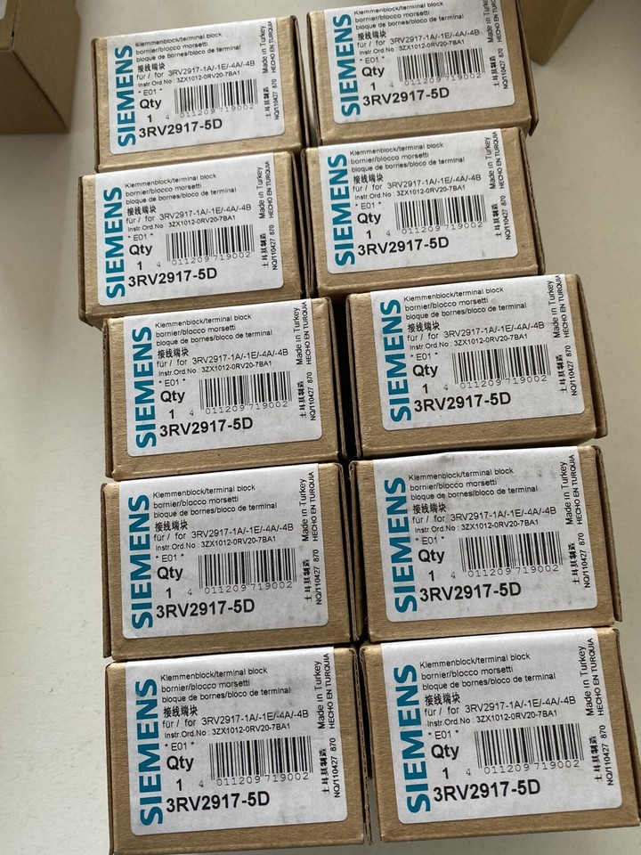 3RV2917-5D Terminal Block, 6mm2, 3-Phase, Busbars of Product Line ...