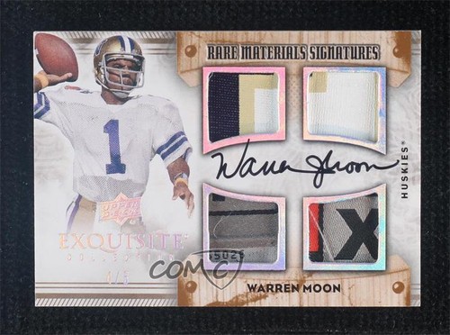 2013 Exquisite Collection Rare Materials Signatures /5 Warren Moon Auto ...