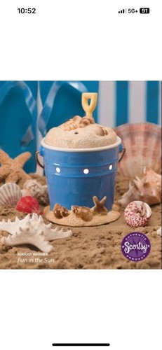 Scentsy Sand Pail Wax Warmer Fun in the Sun Seashells 29121 Beach Decor ...