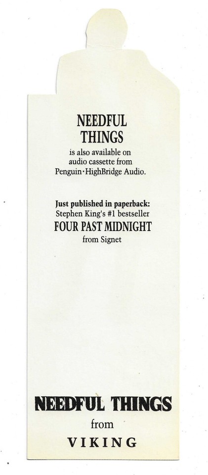 STEPHEN KING “signed” Needful Things (1991) promotional piece Condition ...
