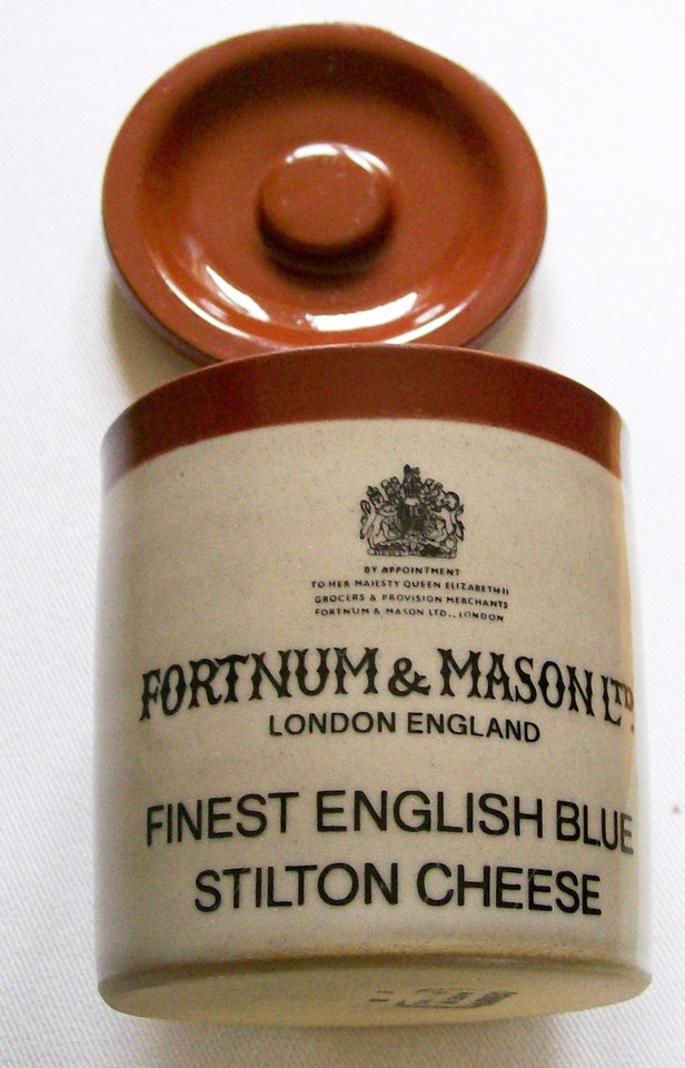 Denby England Fortnum & Mason London English Blue Stilton Cheese Jar 10 ...