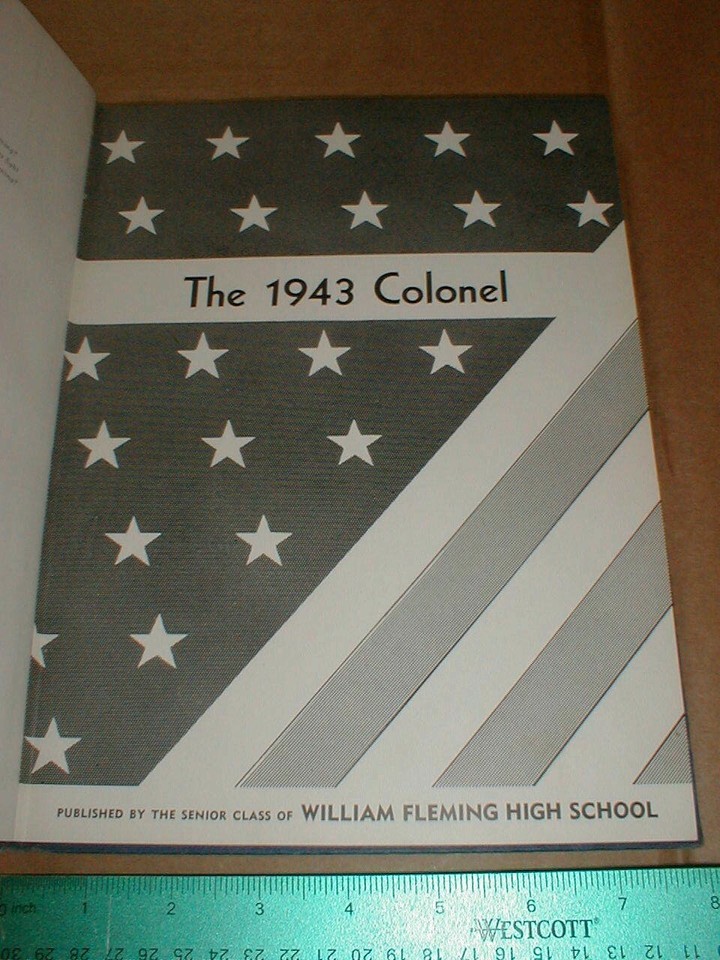 1943 William Fleming high school Roanoke Virginia Yearbook The Colonel ...