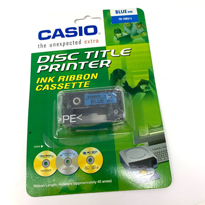 Genuine Casio Blue Ink Ribbon Cassette TR-18BU-S for CD/DVD Disc Title ...
