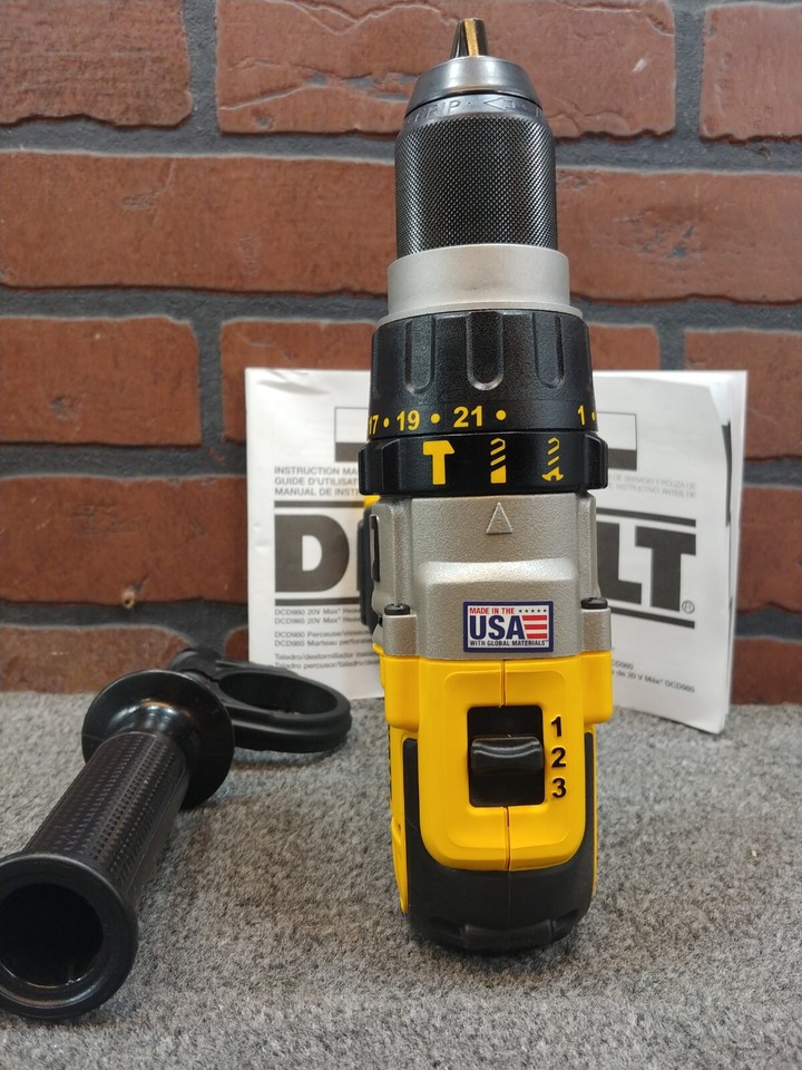 Dewalt DCD985 20V MAX Li-Ion Premium 1/2" Hammer Drill w/Belt Clip ...