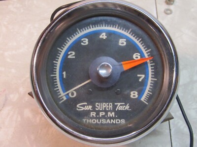 SUN SUPER TACH 8000 RPM FORD CHEVY DODGE PLYMOUTH MODEL SST802-2 8 CYL ...