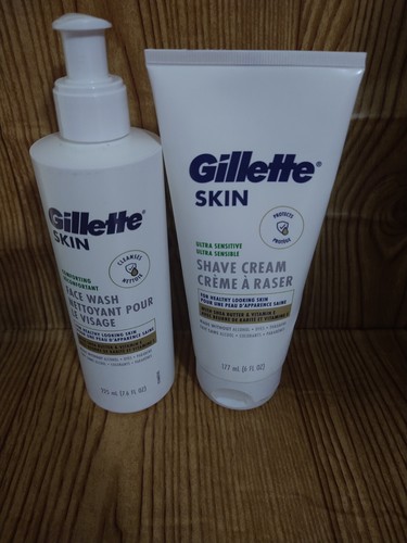 SKU25- 2pack Gillette Skin Comforting Face Wash & Shave Shea Butter ...