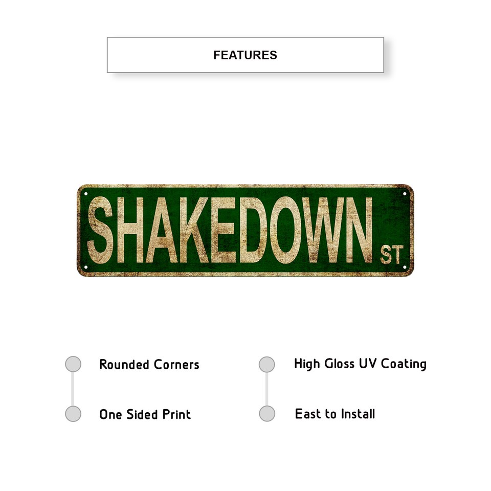 Shakedown Street Sign| Man Cave Bar Vintage Wall Décor Retro Aluminum ...