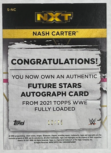 2021 Topps WWE Fully Loaded - Future Stars Autographs Sapphire #S-NC ...