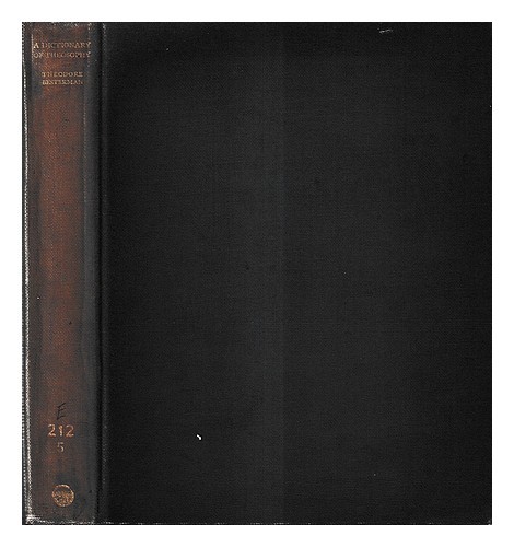 BESTERMAN, THEODORE Ein Wörterbuch der Theosophie / von Theodore ...