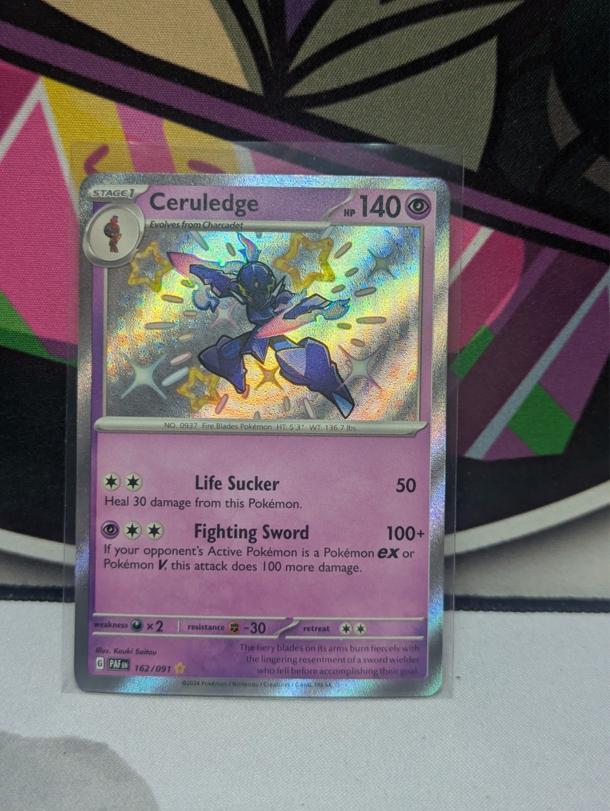 Pokémon Ceruledge TCG 162/091 Paldean Fates Shiny Holo Rare Card NM-MT ...