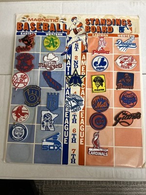 1970’s MLB Baseball Standings Board & Magnets (25) Vintage Team Logo | eBay