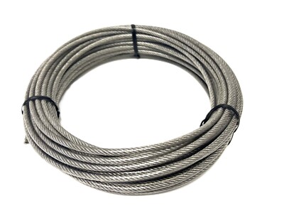 Vinyl Coated STAINLESS STEEL Cable, 1/8" - 3/16", 7x19, 50 ft | eBay