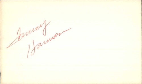 Tom Harmon Signed 3x5 Index Card Cut 1970-78 Tulsa Oilers Oklahoma City ...