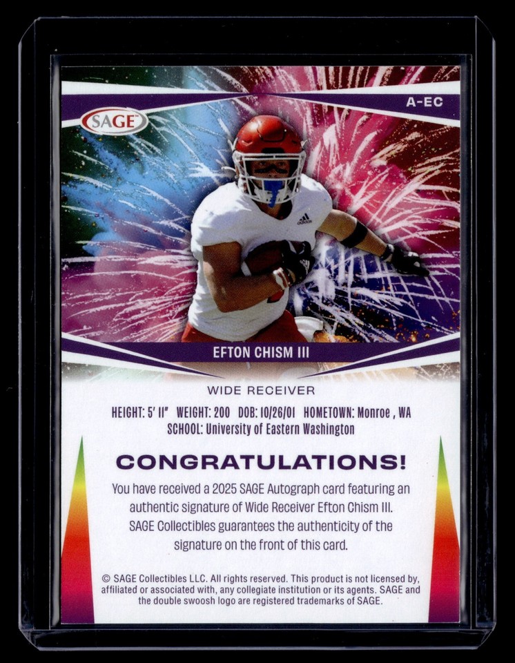 EFTON CHISM III 2025 Sage Low Series SILVER Auto D | eBay