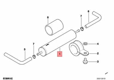 Genuine BMW E31 E38 E39 Coupe Sedan Wagon Fuel Filter OEM 13321702632 ...
