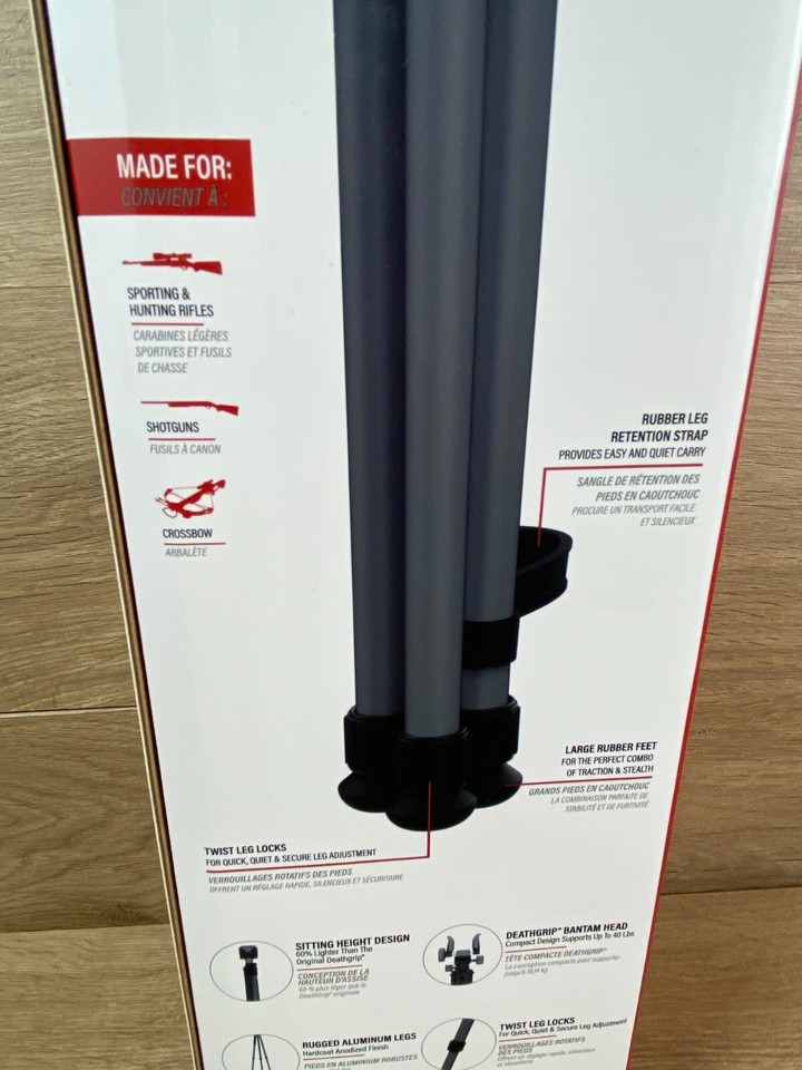 Bog-Pod Deathgrip Bantam Hunting Adjustable 20"-42" Rifle Gun Tripod ...