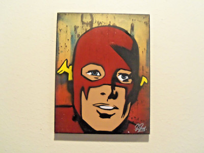 DC Flash 11x14"Graffiti Art Painting on Canvas Dark Knight Daredevil ...