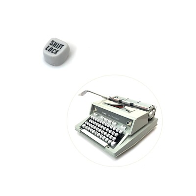 White Shift Lock Key for Hermes 3000 Typewriter Vtg Media Keyboard ...
