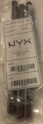 3 NYX Professional Makeup Suede Lip Liner Pencil SMLL03 Cherry Skies ...