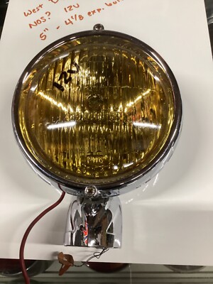 Vintage NOS FOG Light ELECTROLINE DOMINION 12V AMBER early truck AUTO ...