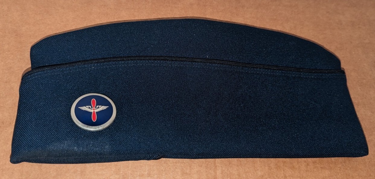 Vintage enamel USAF pin badge red propeller wings Air Force top gun W ...