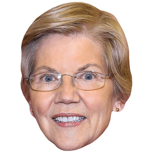 Elizabeth Warren (Glasses) Celebrity Mask, Flat Card Face | eBay