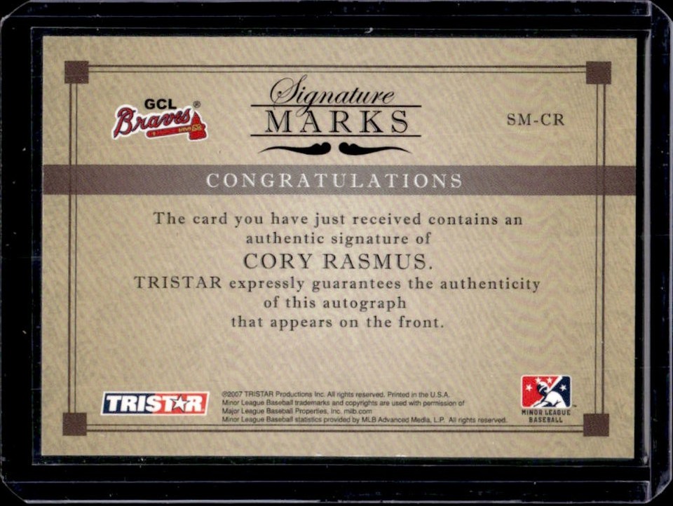 2007 TriStar Elegance Cory Rasmus Signature Marks Auto #SM-CR | eBay