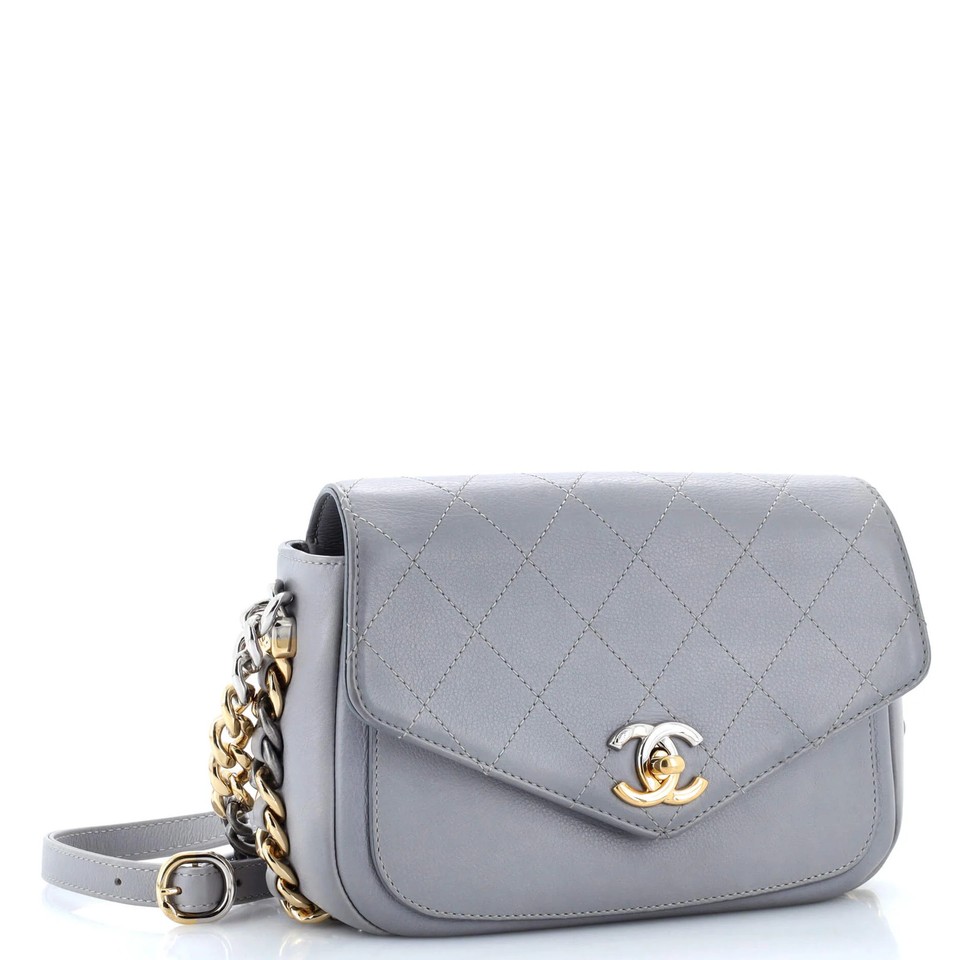 Chanel Two Tone Envelope Flap Bag Quilted Calfskin Medium | eBay